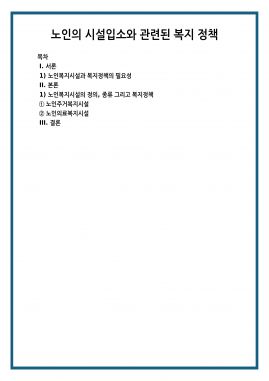 노인의 시설입소와 관련된 복지 정책-1페이지