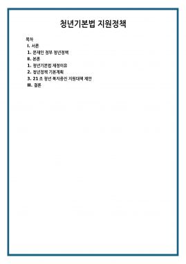 청년기본법 지원정책-1페이지