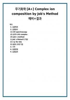 무기화학 Complex ion composition by Jobs Method 예비결과-1페이지