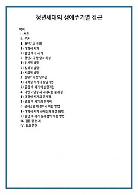 청년세대의 생애주기별 접근-1페이지