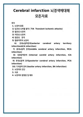Cerebral infarction 뇌경색에대해 모든자료-1페이지