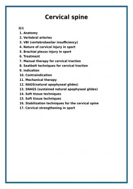 Cervical spine 레포트 자료-1페이지