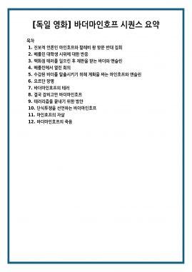 [독일 영화] 바더마인호프 시퀀스 요약-1페이지