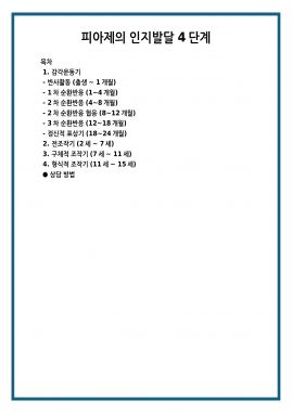 피아제의 인지발달 4단계-1페이지