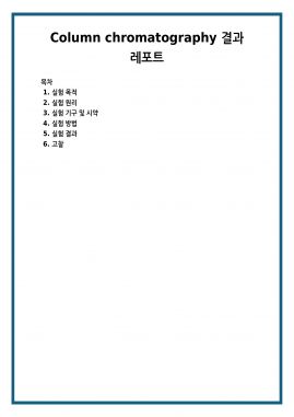 Column chromatography 결과 레포트-1페이지