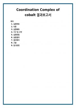 Coordination Complex of cobalt 결과보고서-1페이지