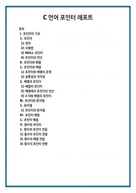 C언어 포인터 레포트-1페이지