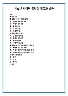 청소년 사이버 폭력의 대응과 방향-1페이지