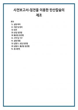 사전보고서-침전을 이용한 탄산칼슘의 제조-1페이지