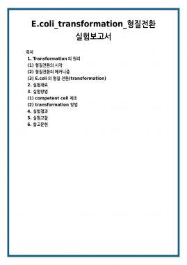 E.coli_transformation_형질전환 실험보고서-1페이지