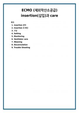 ECMO (체외막산소공급) insertion(삽입)과 care-1페이지