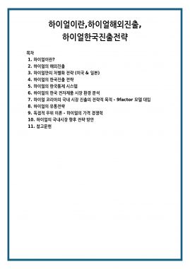 하이얼이란,하이얼해외진출,하이얼한국진출전략-1페이지