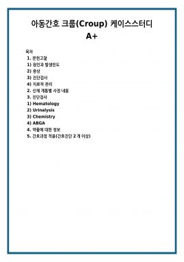 아동간호 크룹(Croup) 케이스스터디-1페이지