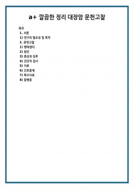 깔끔한 정리 대장암 문헌고찰-1페이지
