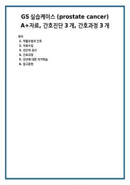 GS실습케이스 (prostate cancer) 자료, 간호진단 3개, 간호과정 3개-1페이지