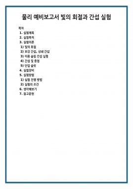 물리 예비보고서 빛의 회절과 간섭 실험-1페이지