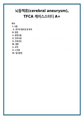 뇌동맥류(cerebral aneurysm), TFCA 케이스스터디-1페이지