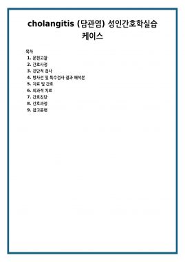 cholangitis (담관염) 성인간호학실습 케이스-1페이지