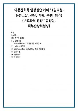 아동간호학 임상실습 케이스(필요성, 문헌고찰, 진단, 계획, 수행, 평가)(비효과적 영양수유양상, 피부손상위험성)-1페이지