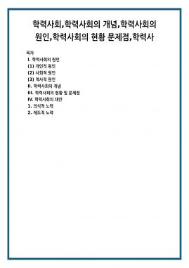 학력사회,학력사회의 개념,학력사회의 원인,학력사회의 현황 문제점,학력사-1페이지