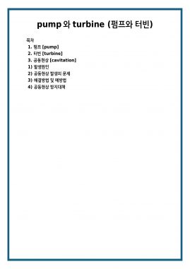 pump와 turbine (펌프와 터빈)-1페이지