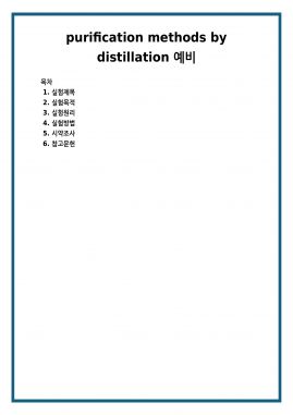 purification methods by distillation 예비-1페이지