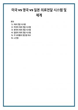 미국vs영국vs일본 의료전달 시스템 및 체계-1페이지