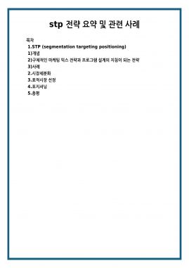 stp 전략 요약 및 관련 사례-1페이지