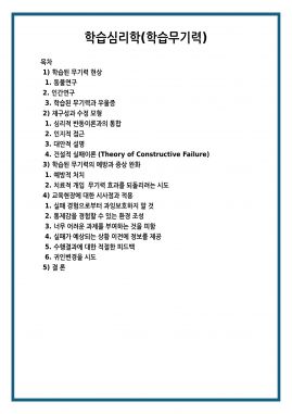 학습심리학(학습무기력)-1페이지