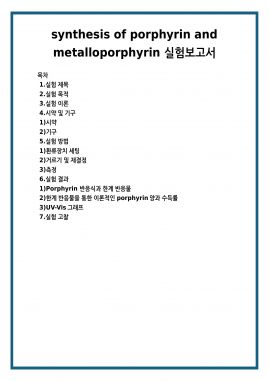 synthesis of porphyrin and metalloporphyrin 실험보고서-1페이지