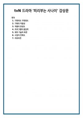 tvN 드라마 피리부는 사나이 감상문-1페이지
