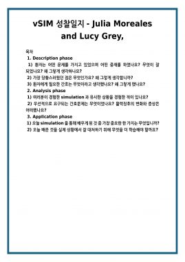 vSIM 성찰일지 - Julia Moreales and Lucy Grey,-1페이지