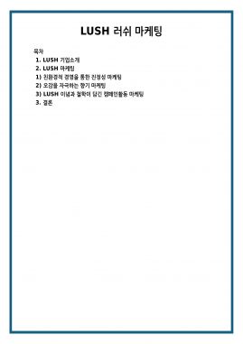 LUSH 러쉬 마케팅-1페이지