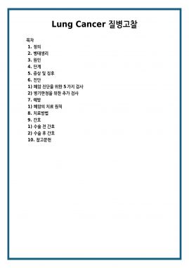 Lung Cancer 질병고찰-1페이지
