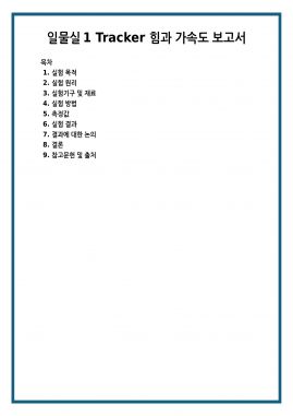 일물실1 Tracker 힘과 가속도 보고서-1페이지