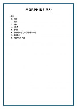 MORPHINE 조사 레포트 자료-1페이지