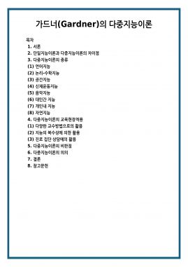 가드너(Gardner)의 다중지능이론-1페이지