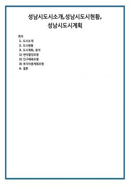 성남시도시소개,성남시도시현황,성남시도시계획-1페이지