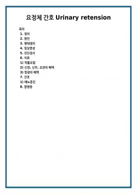 요정체 간호 Urinary retension-1페이지
