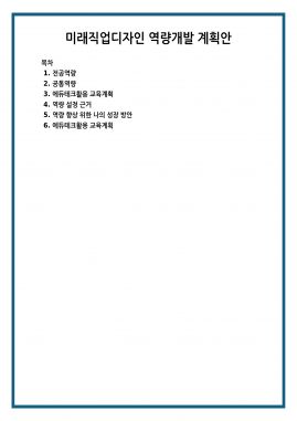 미래직업디자인 역량개발 계획안-1페이지
