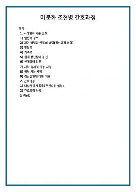 미분화 조현병 간호과정-1페이지
