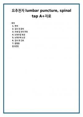 요추천자 lumbar puncture, spinal tap 자료-1페이지