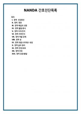 NANDA 간호진단목록-1페이지