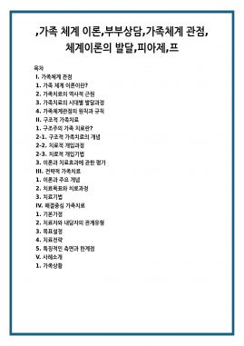 ,가족 체계 이론,부부상담,가족체계 관점,체계이론의 발달,피아제,프-1페이지