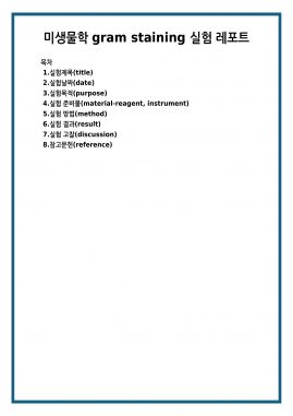 미생물학 gram staining 실험 레포트-1페이지