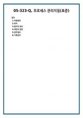 05-323-Q, 프로세스 관리지침(표준)-1페이지