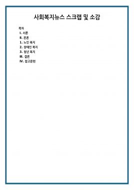 사회복지뉴스 스크랩 및 소감-1페이지
