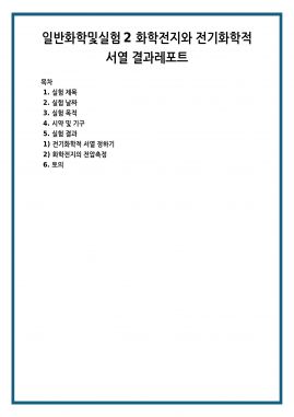 일반화학및실험2 화학전지와 전기화학적 서열 결과레포트-1페이지