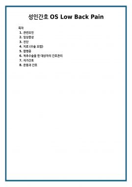 성인간호 OS Low Back Pain-1페이지