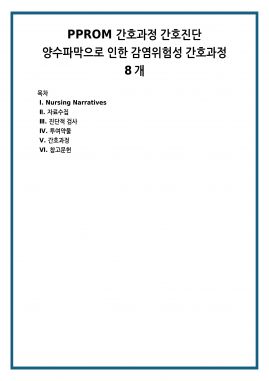 PPROM 간호과정 간호진단 양수파막으로 인한 감염위험성 간호과정 8개-1페이지